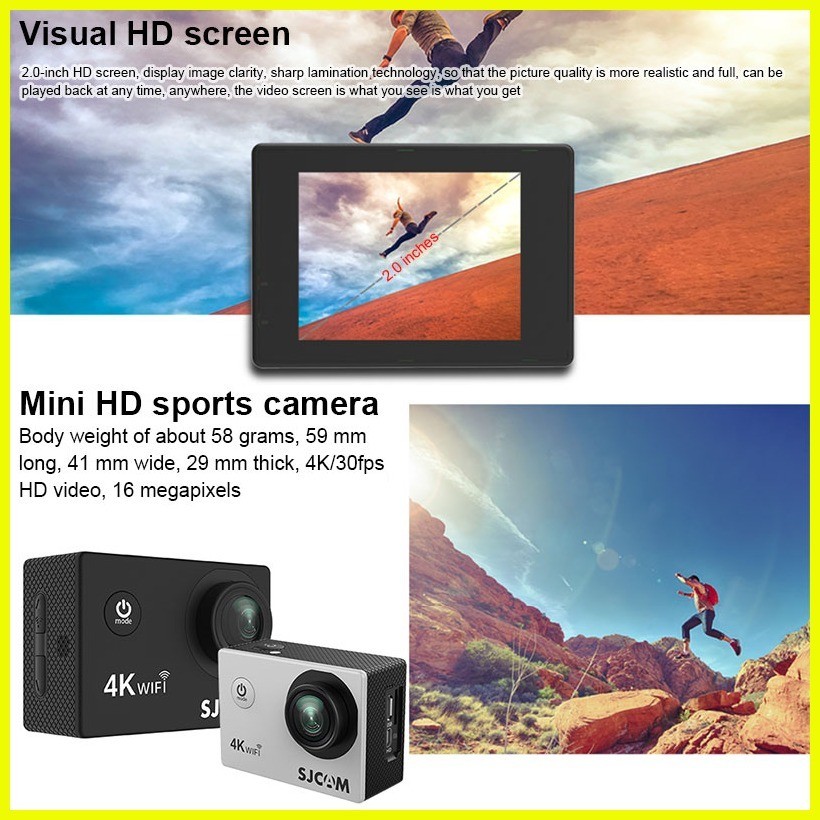 ♞SJCAM SJ4000 AIR HD 4k wireless WIFI outdoor underwater riding anti ...
