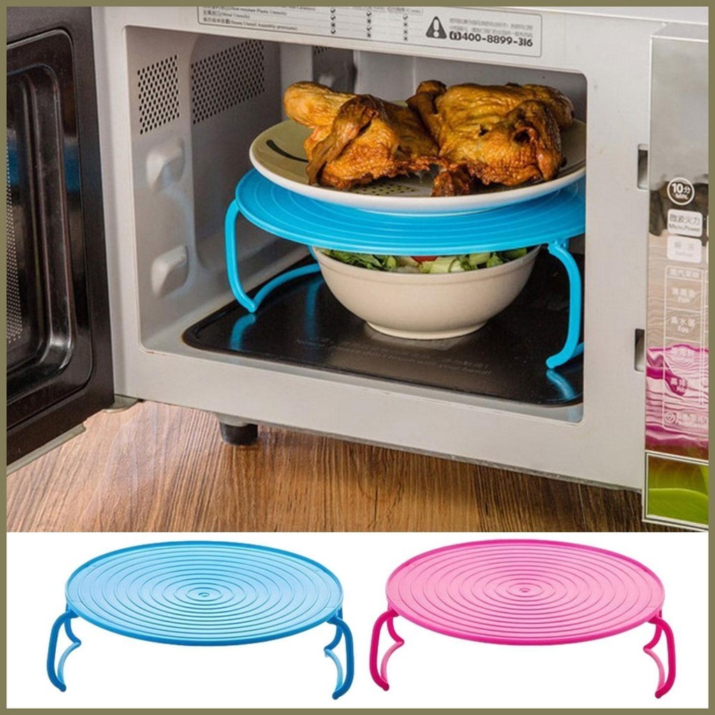 Folding Microwave Tray Microwave Stacker Shelf Microwave Plate Holder ...