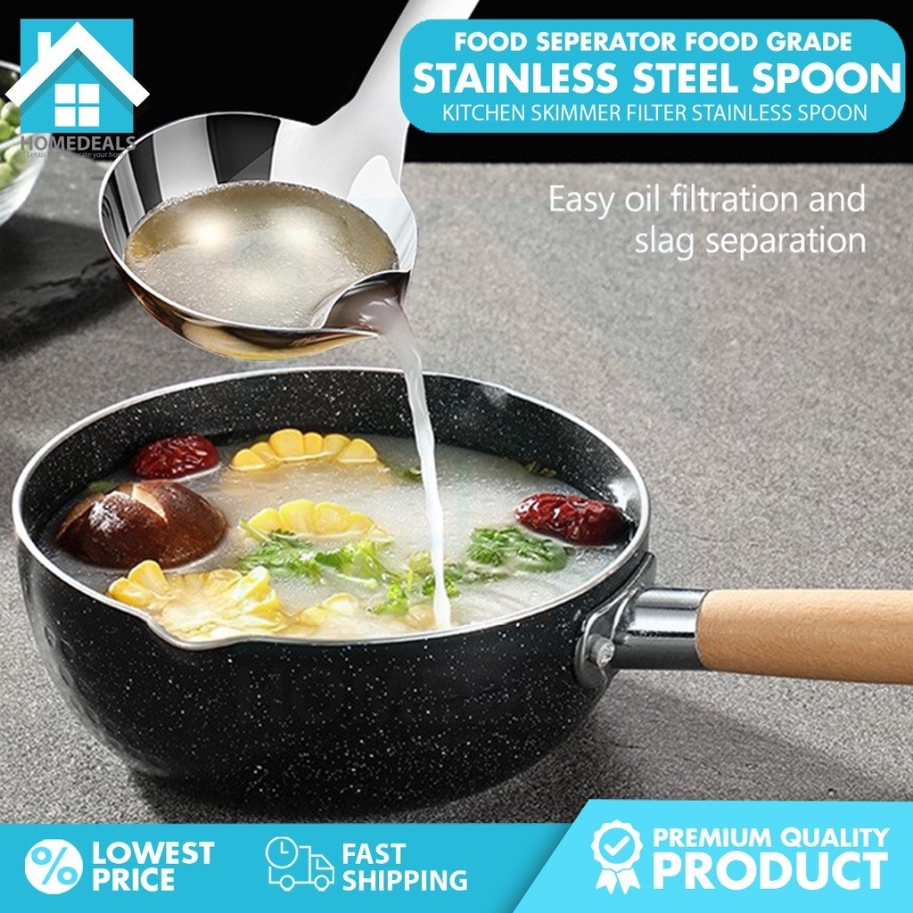 MILES Stainless steel spoon separator food grade kitchen oil skimmer ...