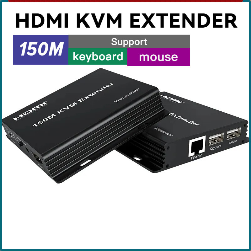 150M KVM HDMI USB Extender over RJ45 Ethernet Lan Cat5e/6 HDMI KVM ...