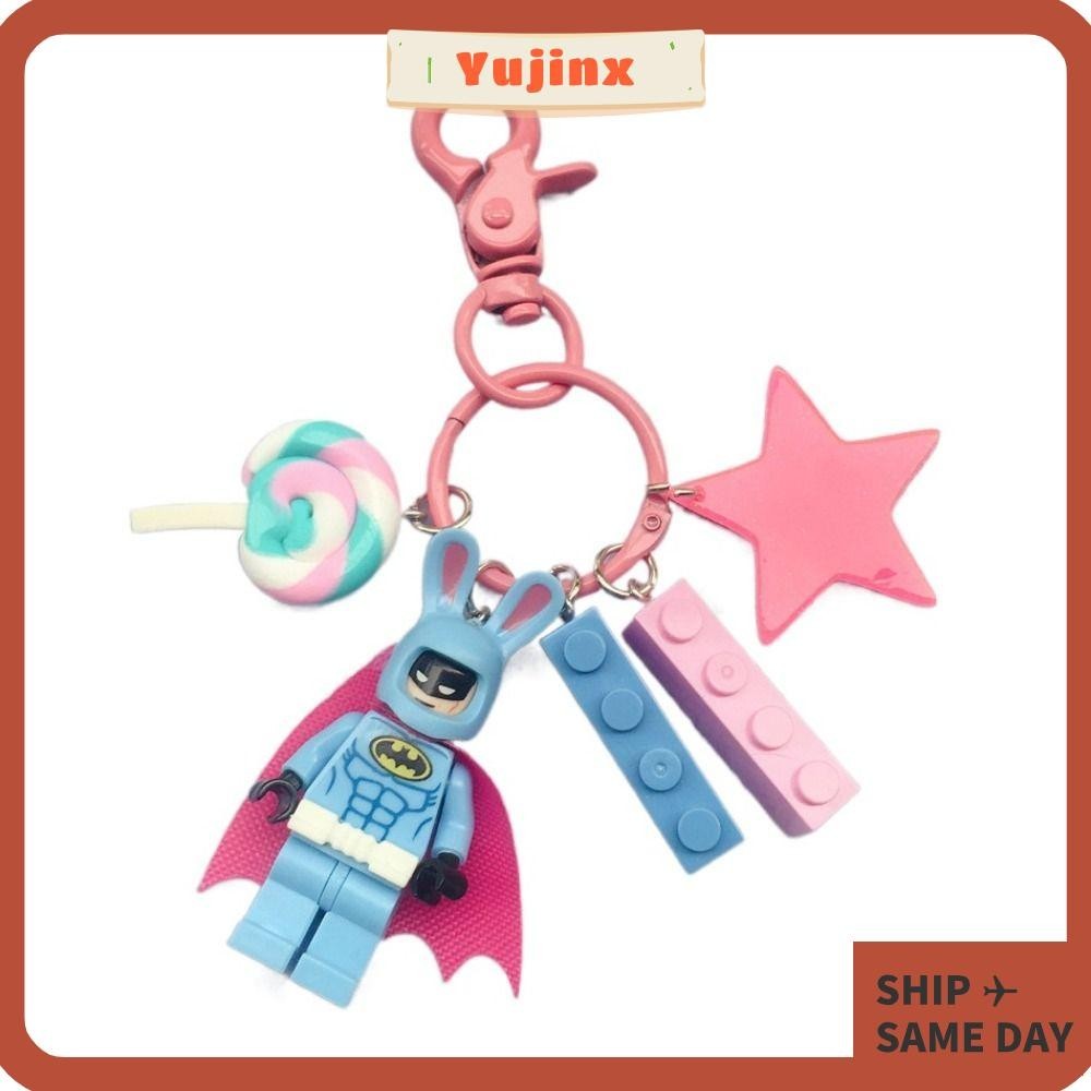 YUJINX Keychain, Pink Building Blocks Key Ring, Fairy Batman Small ...