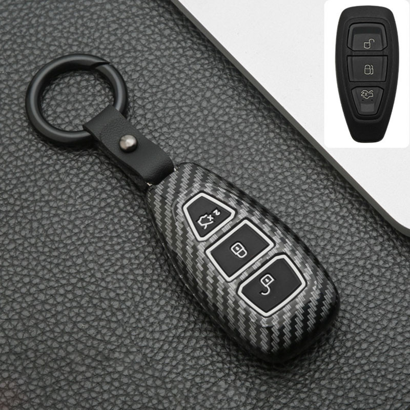 Carbon Fiber Smart Car Key Cover Case For Ford Focus MK3 MK4 Kuga ...