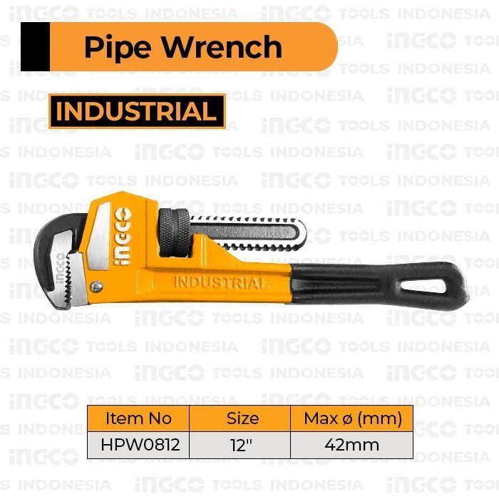 Pipe Wrench 12" INGCO HPW0812 - 12 Inch PVC/Iron Pipe Wrench | Shopee ...