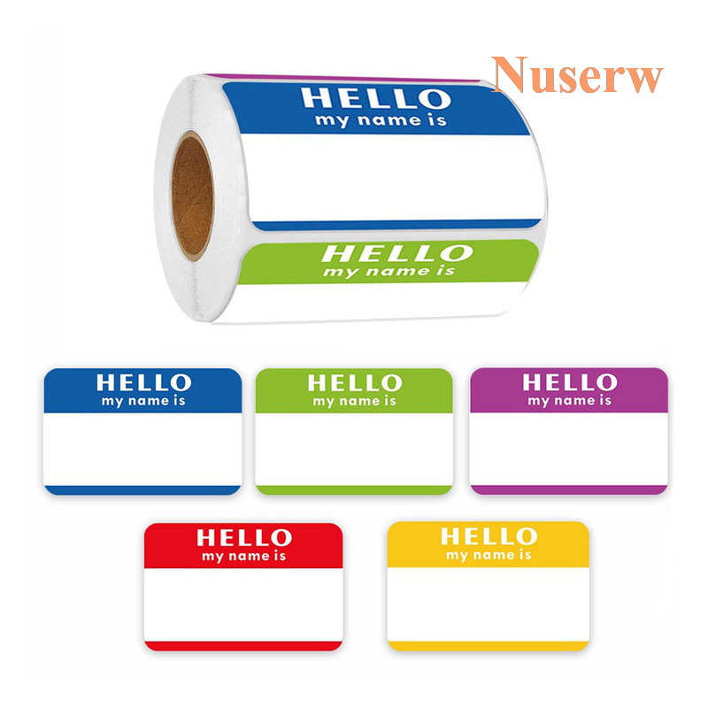 NUSERW 300Pcs Name Tag Stickers "Hello My Name is" Nametags Stickers ...