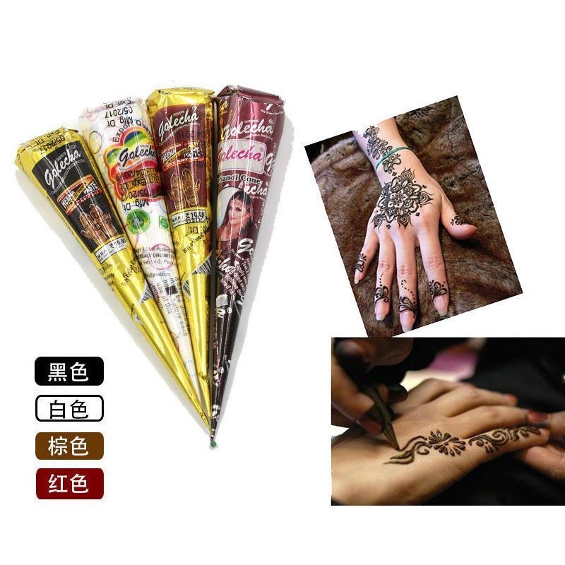 Golecha Henna Tattoo Cream Semi-Permanent Concealer Waterproof Template ...