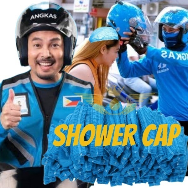 Shower cap for Angkas and Joyride Passenger (BLUE) Bouffant Cap ...