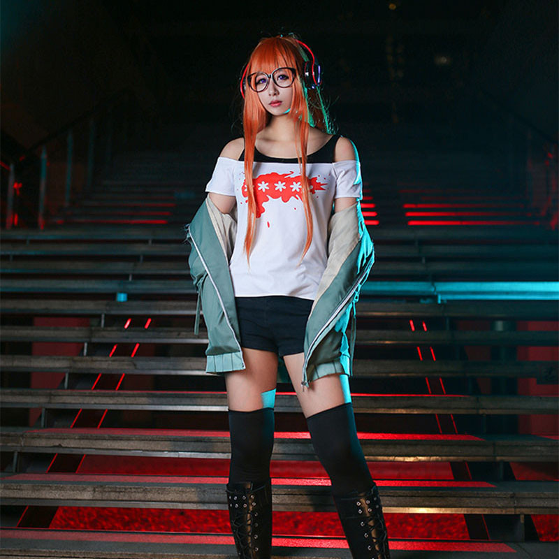 【COD】Persona 5 Futaba Sakura Shirt AFK Cosplay Costume Flight jacket ...