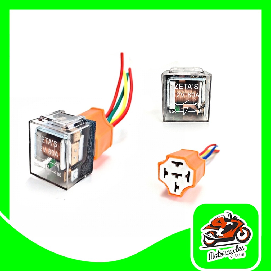 4/5pin Light car Horn Relay set Transparent & Socket 12V Set Motorcycle ...
