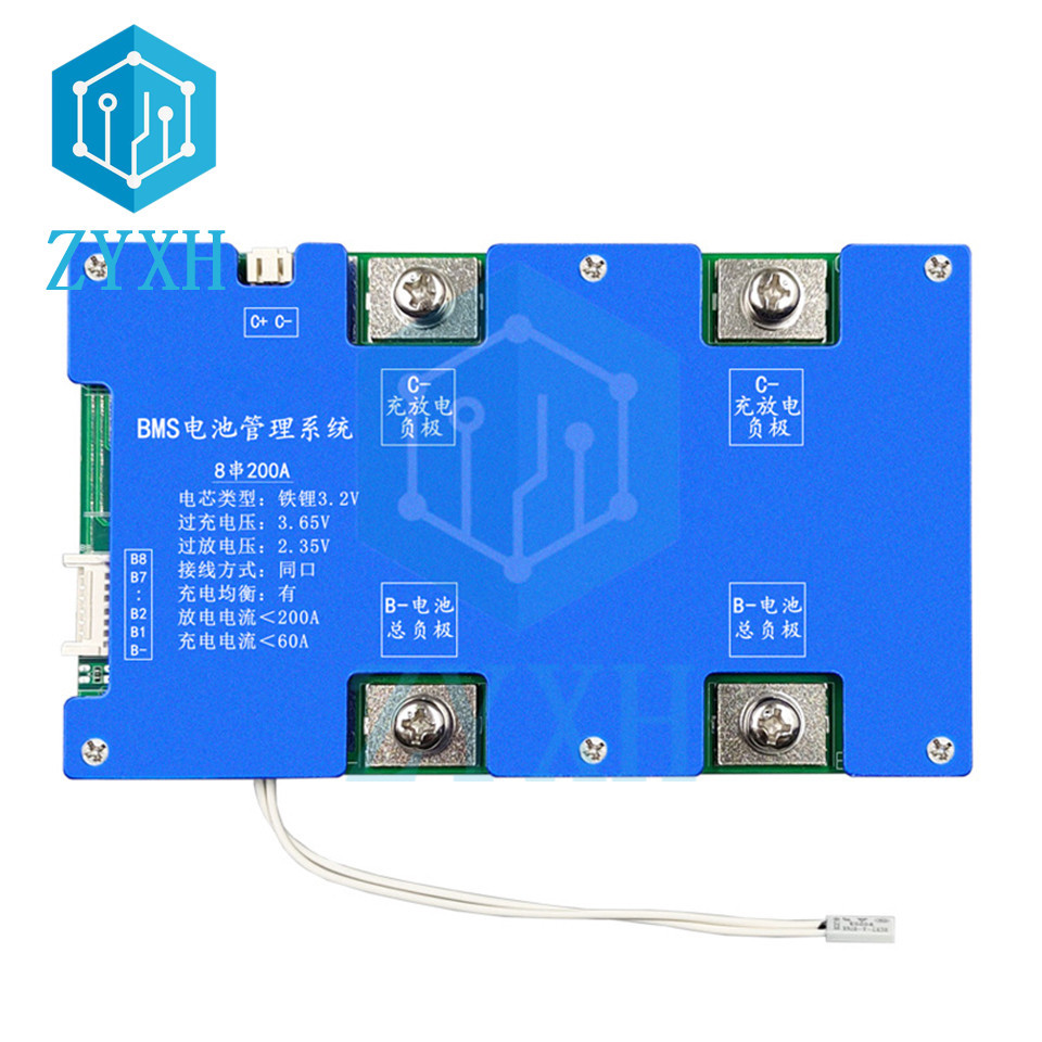 Balance BMS 8S 24V 200A 100A LiFePO4 Battery Charge Board Equalizer NTC ...