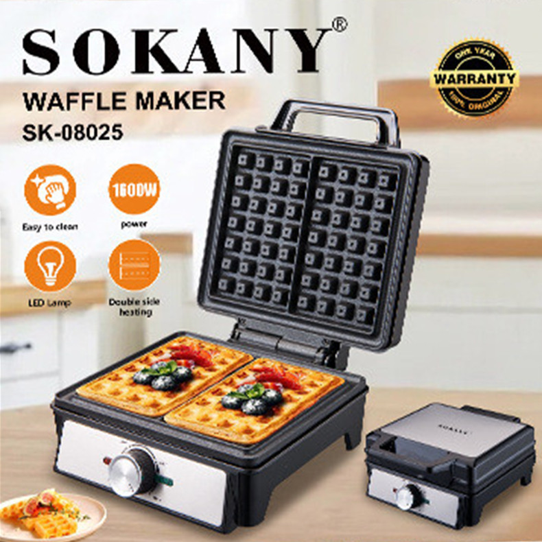 SOKANY 1600W Electric Waffle Maker Machine Big Waffle Maker Non Stick ...