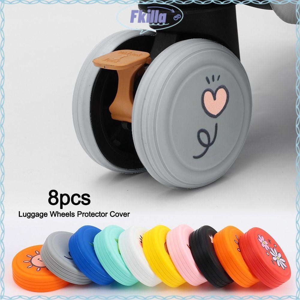 FKILLA7 Suitcases Wheel Protection Rings, Silicone Reduce Noise Luggage ...