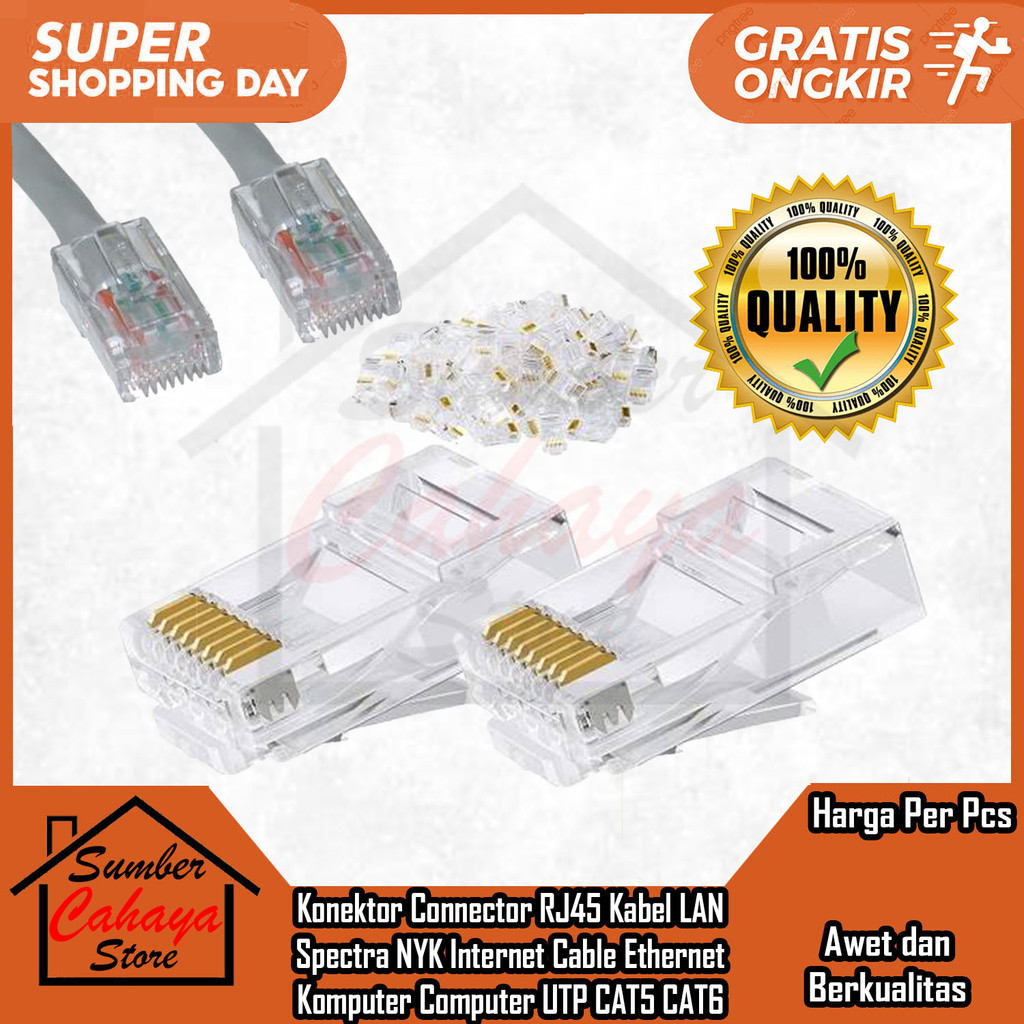 RJ45 Spectra LAN Internet Ethernet Connector Cable Computer Cable UTP ...