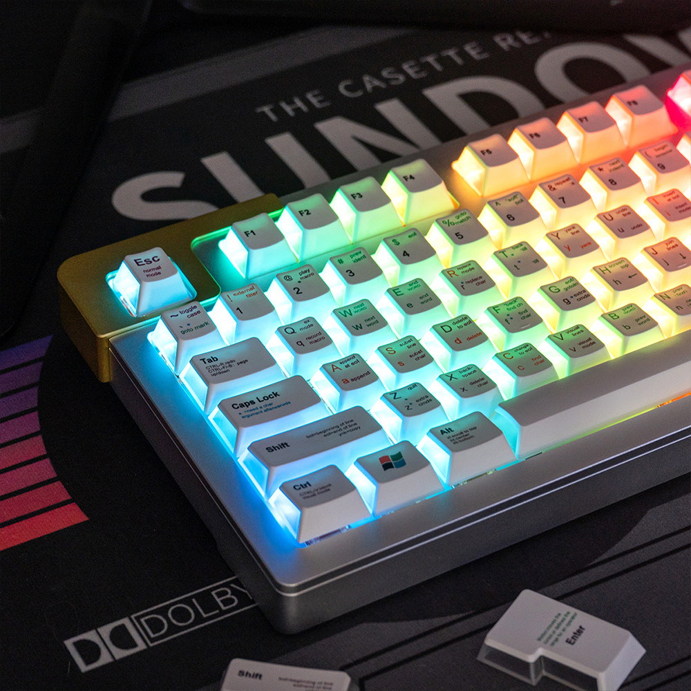 Alice Three Sided Translucency Programmer Keycaps 140Keys/Set PBT+PC ...