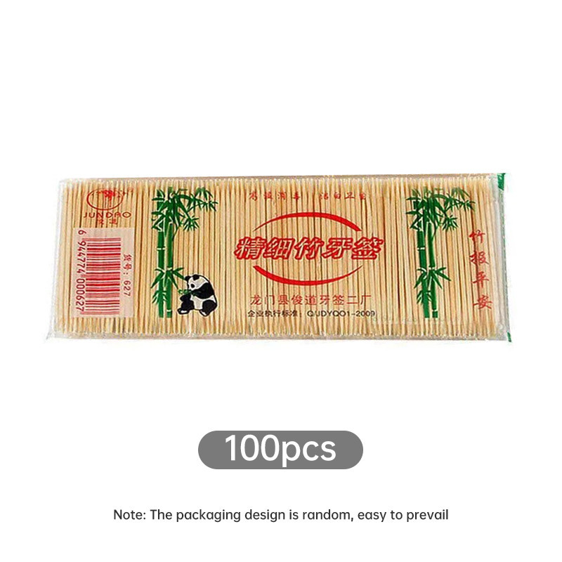 100/200pcs Pack Household Double-Head Bamboo Disposable Toothpick Fruit ...