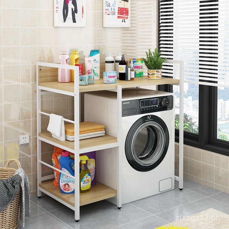 Washing Machine Storage Rack Floor-standing Bathroom Flip-top Drum ...