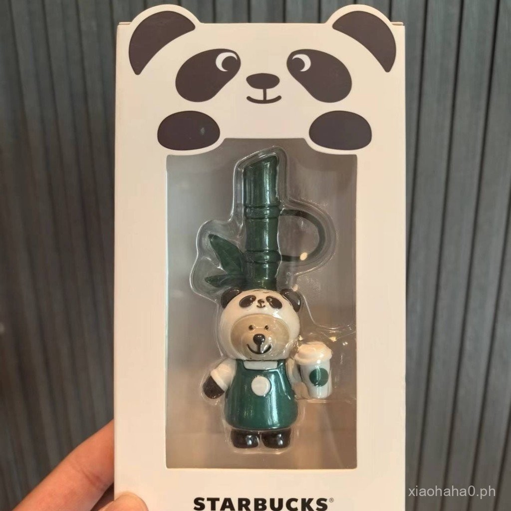 Starbucks Green Bamboo Panda Style Silicone Straw Anti-dust Plug ...