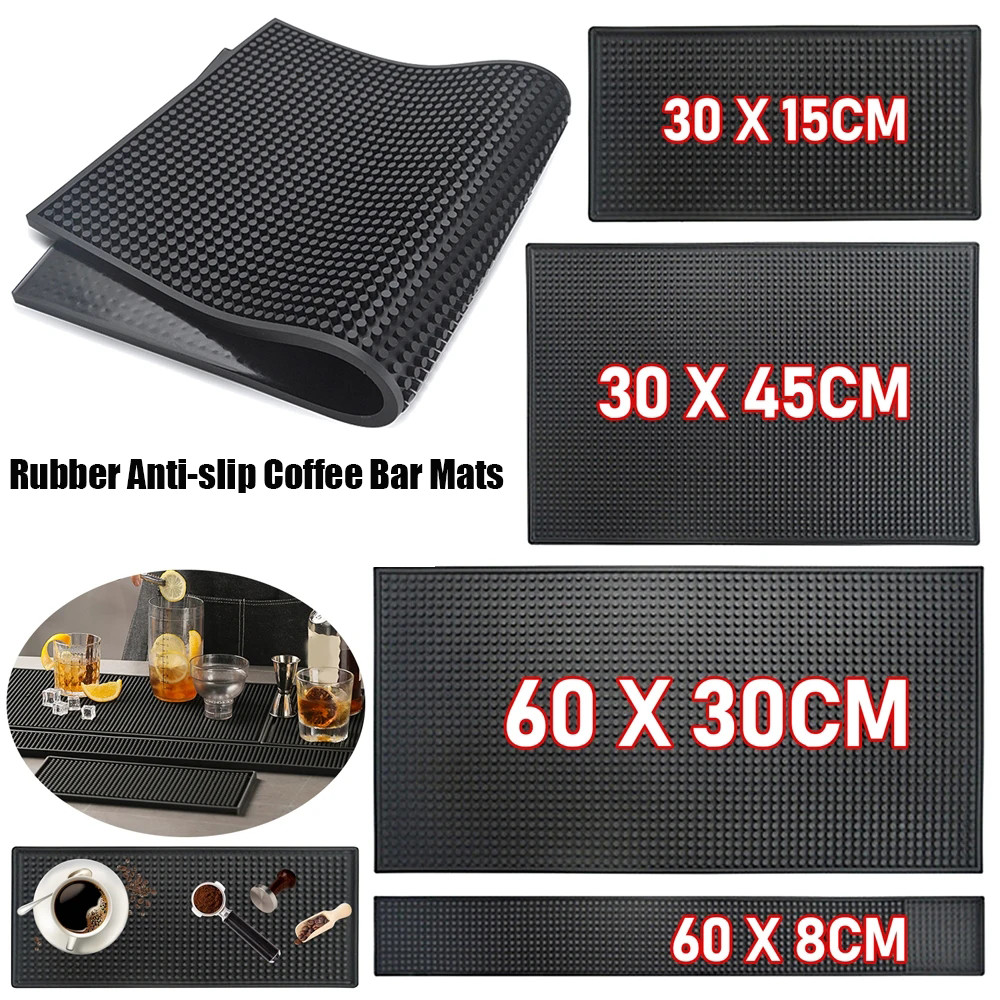 Black Anti-slip Bar Rubber Mat PVC Pad Coaster/Bar Service Spill Mat ...