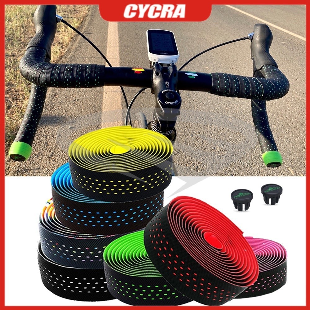 1Pair Bike Handlebar Double Color EVA PU Bar Tape Bicycle Professional ...