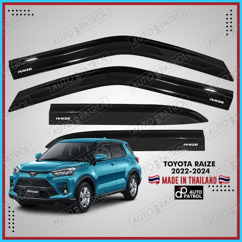 ∇ ☾ ∇ Toyota Raize 2022-2024 Window Door Visor Black ( Rainvisor ...