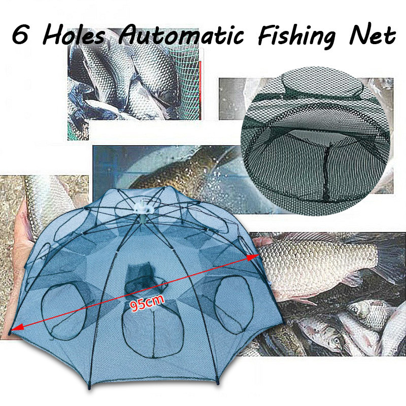 1PCS Folding Umbrella Fish Net Shrimp Cage Crab Fish Trap Cast Fishnet ...