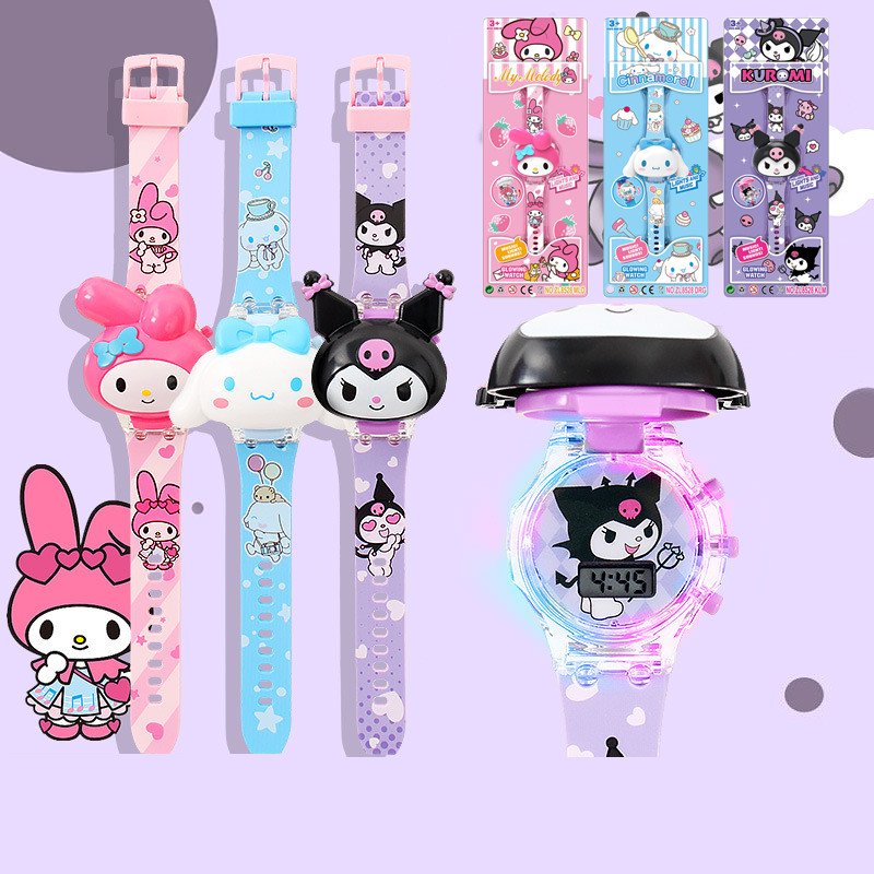 Sanrio Kuromi Led Watch for Kids 3D Melody/Cinnamoroll Girls Watches ...