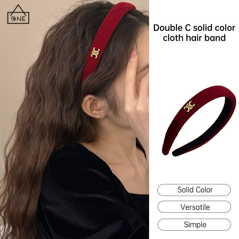 a.one.Light Luxury Headdress Solid Color Retro Headband Hong Kong Style ...