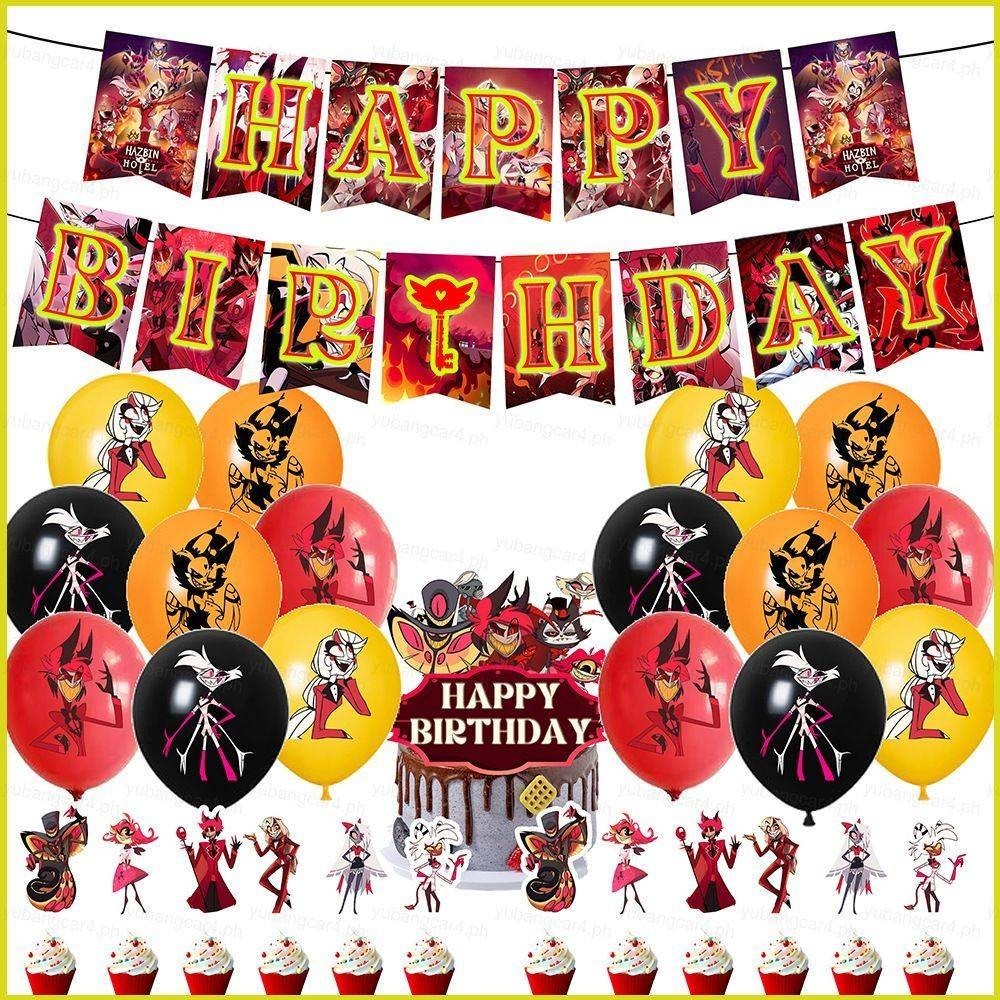 【YB3】 Hazbin Hotel theme celebrate happy Birthday party decoration ...