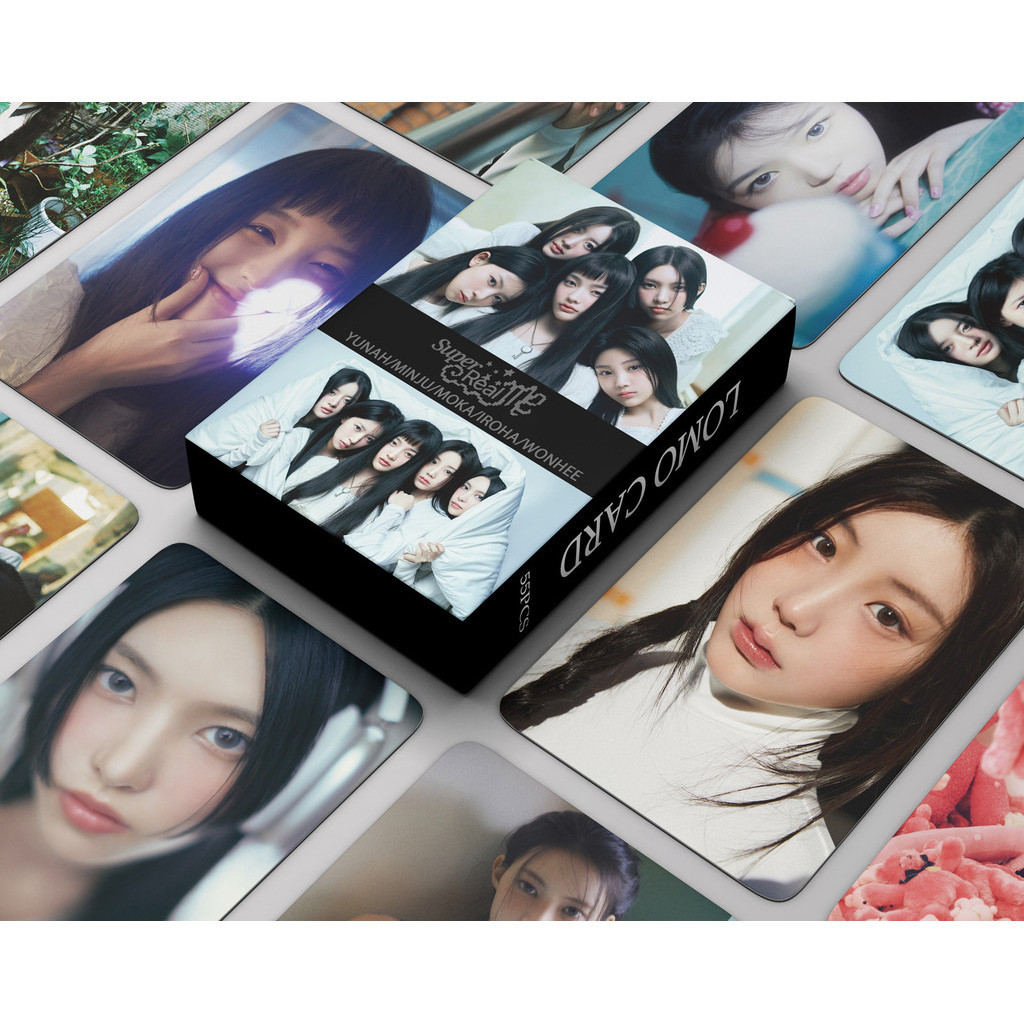 55pcs/box ILLIT Lomo Cards SUPER REAL ME Album Photocards YUNAH MINJU MOKA WONHEE IROHA ...