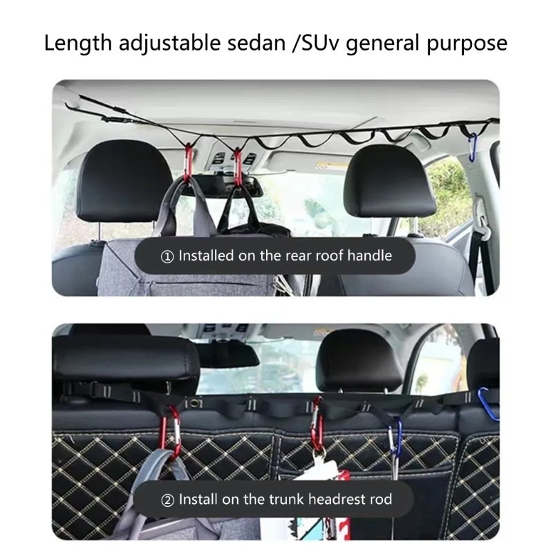 EDB* Clothes Line Car Clothesline Auto Storage Strap Line for Outdoor ...