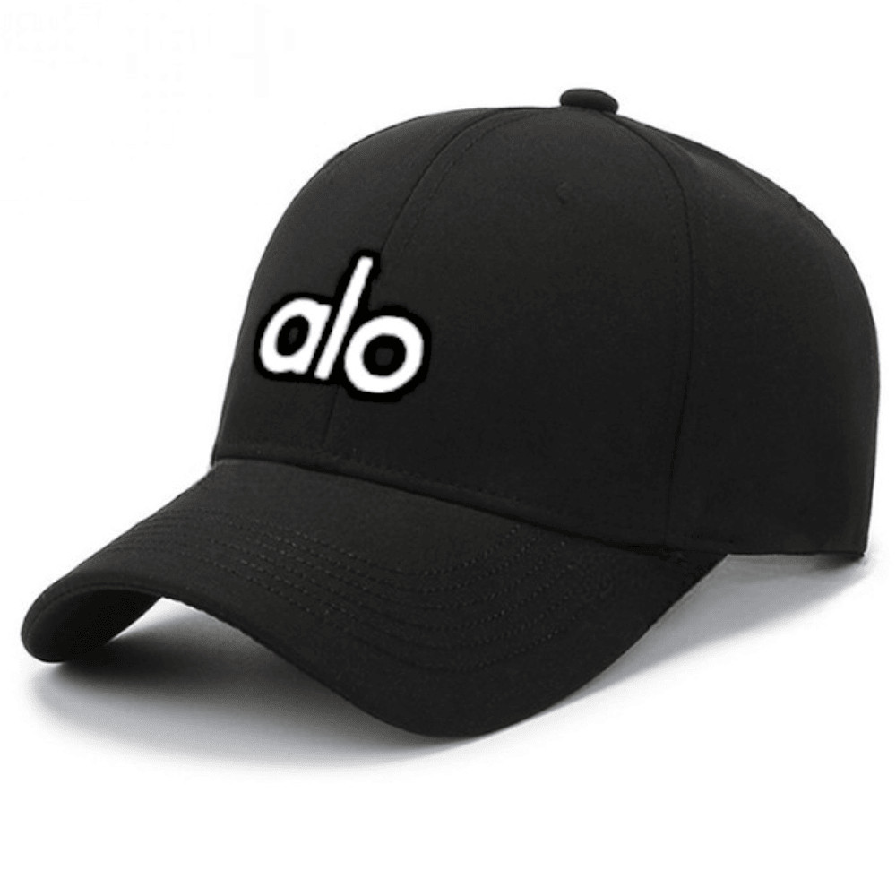 HITAM Men's Women's Black Cap Baseball Cap, Alo Embroidered Logo, Cool ...