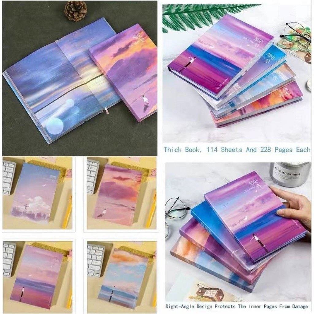 A5 Diary Cute Korean Student Full Color Page Notepad Thick Notebook ...
