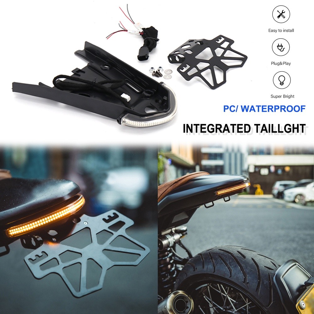 Motorcycle New License Plate LED Urban Turn Signal Holder Brake Tail ...