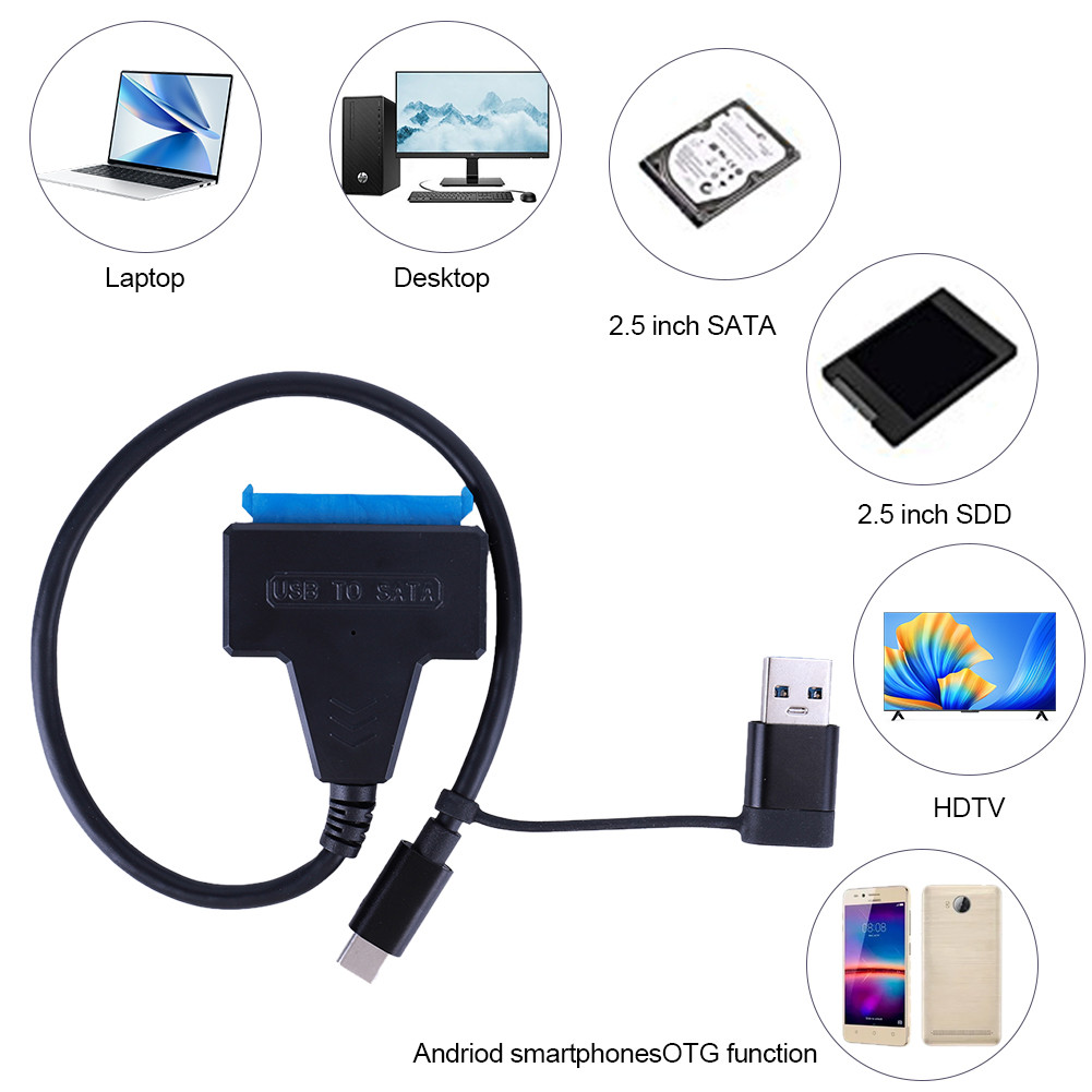 SATA To USB 3.0 Data Transfer Cables for 2.5 Inch External HDD SSD Hard ...