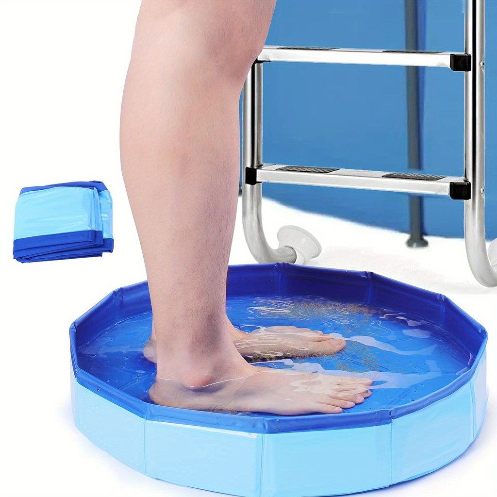 Portable Folding Foot Bath Basin for Swimming Pool Entry, PVC Composite ...