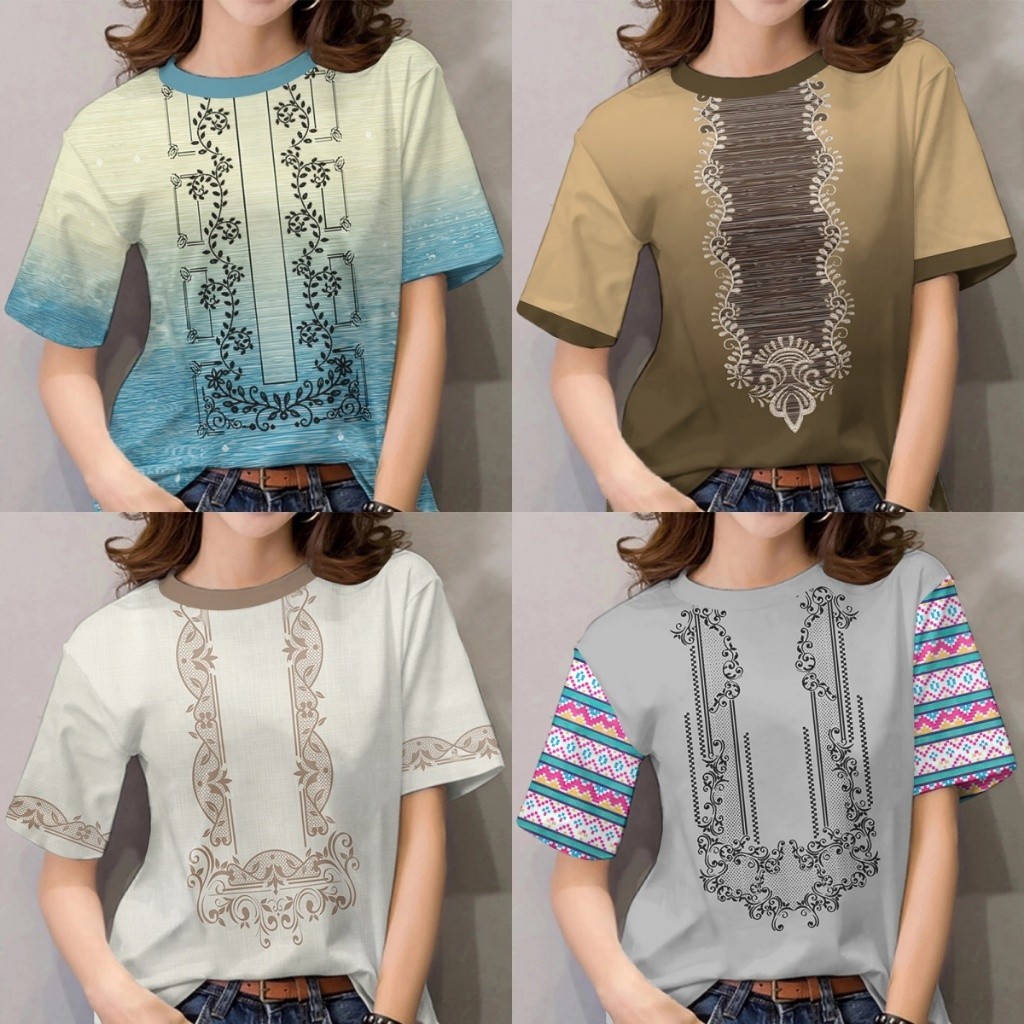 Asean Attire For Women Ethnic Stylet-Shirt For Woman Round Neck Short ...