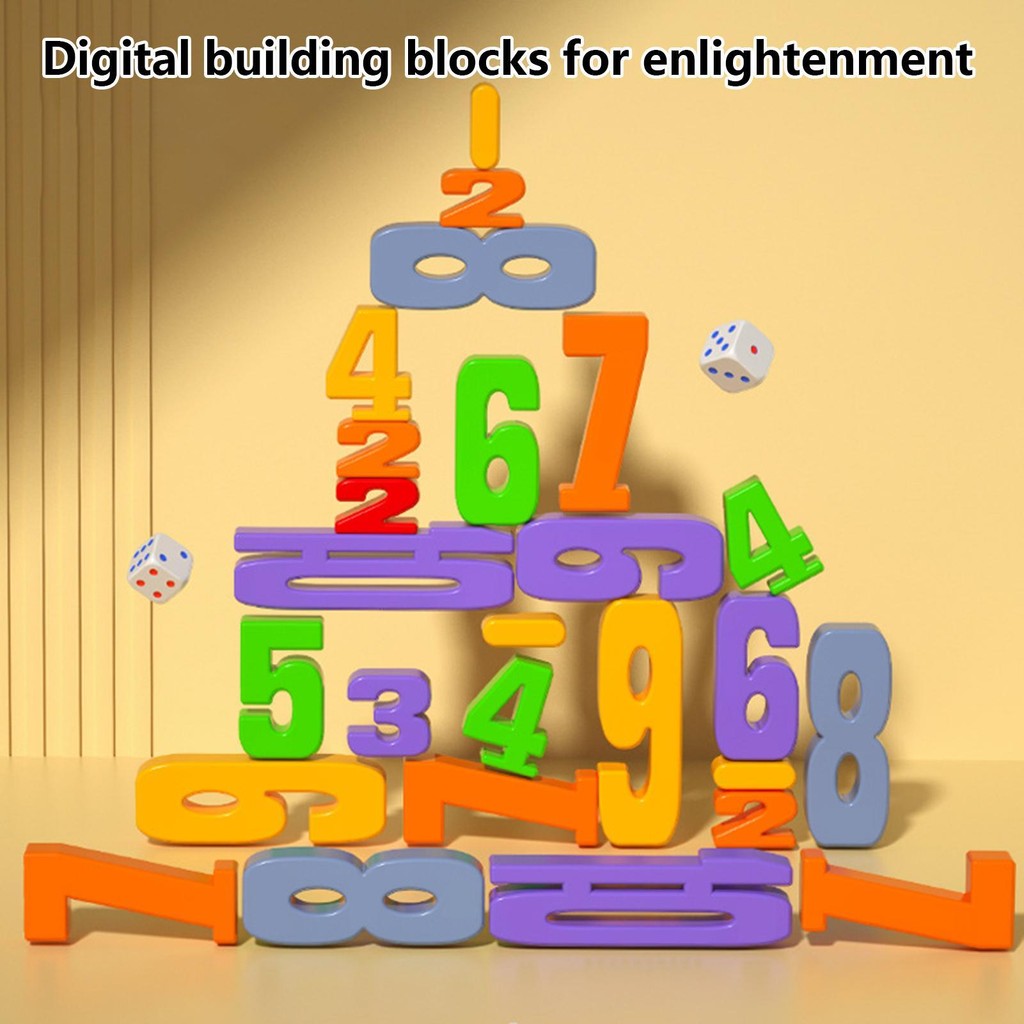 Wooden Number Building Blocks Digital Building Toys Digit Blocks Wood ...