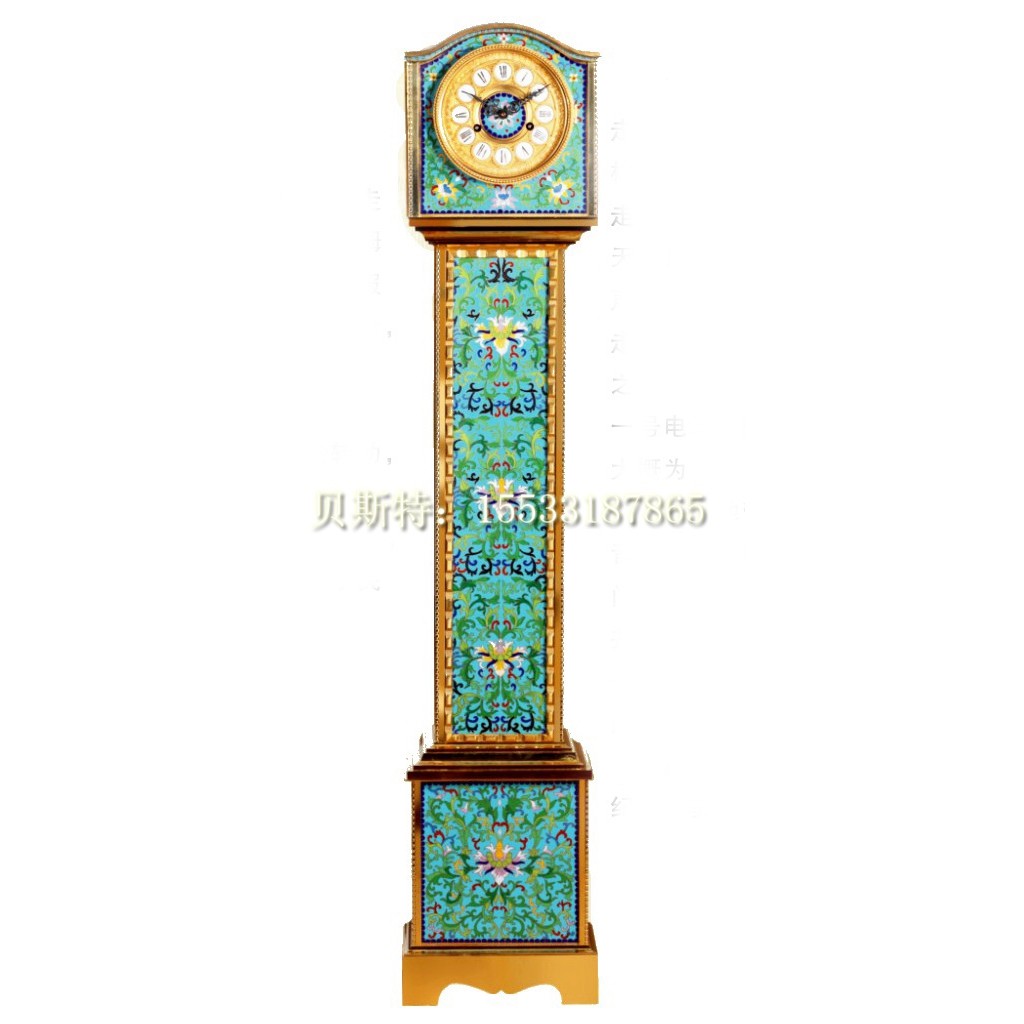 The grandfather clock Cloisonné Gold-Plated Standing Clock Republic of ...