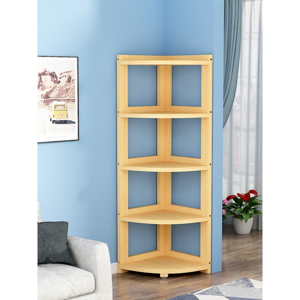 Solid Wood Corner Shelf Layered Triangle Floor Corner Wall Corner ...