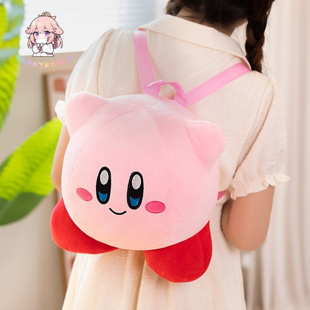 Kirby Backpack for Girls Cute Plush 3D Backpack Portable Storage ...