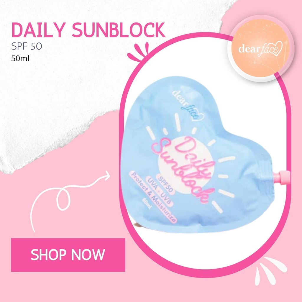 Dear Face DAILY SUNBLOCK SPF50 50g 1 POUCH | Shopee Philippines