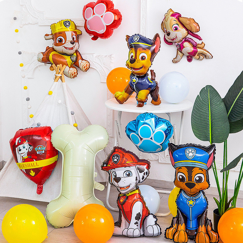 Paw Patrol Theme Balloons Large Dog Marshall Skye Chase Rubble Foil Balloons Party Decorations ...
