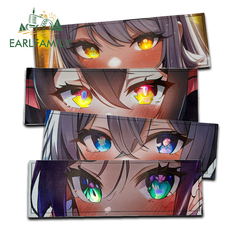 EARLFAMILY 13cm Anime Eyes Slap Car Sticker Waterproof Motorcycle Trunk ...