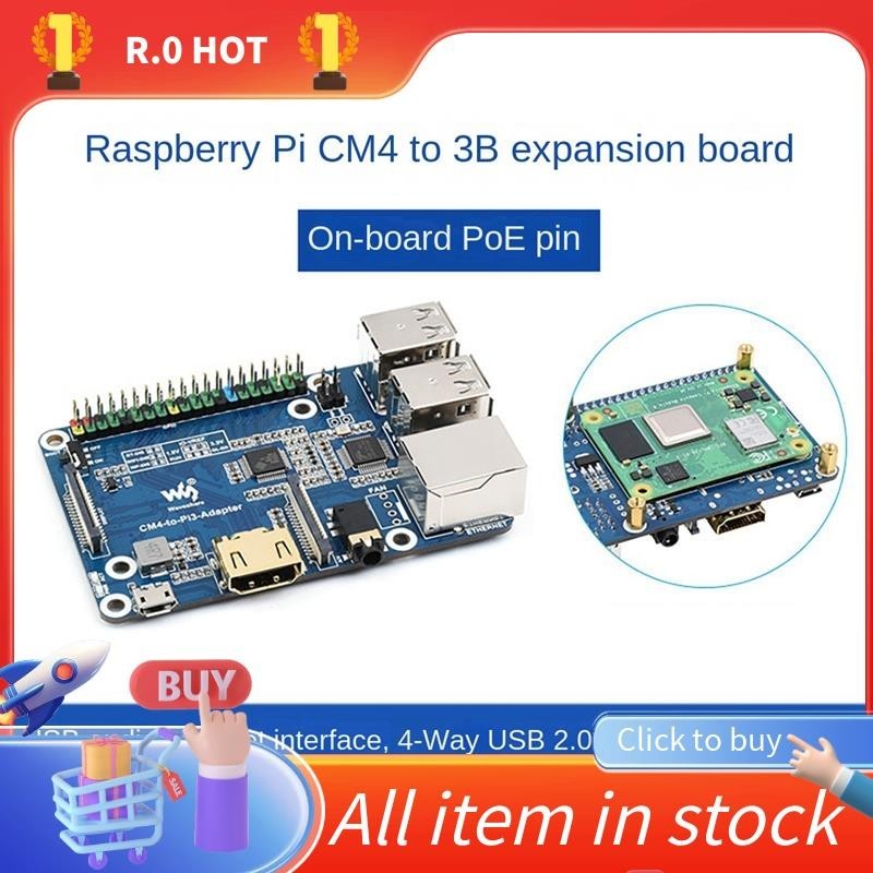 Waveshare CM4 to 3B Expansion Board for Raspberry Pi 3 Model B/B+ Motherboard Expansion Supports ...