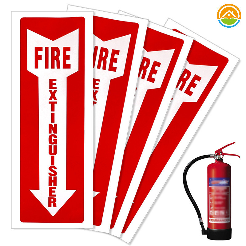 2Pcs Fire Extinguisher Sticker Sign Decals/Self Adhesive Waterproof ...