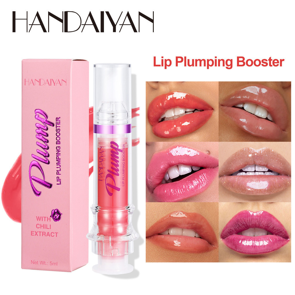 Handaiyan Lip Plumping Booster Sexy Plumper Glitter Red Nude Lipstick ...