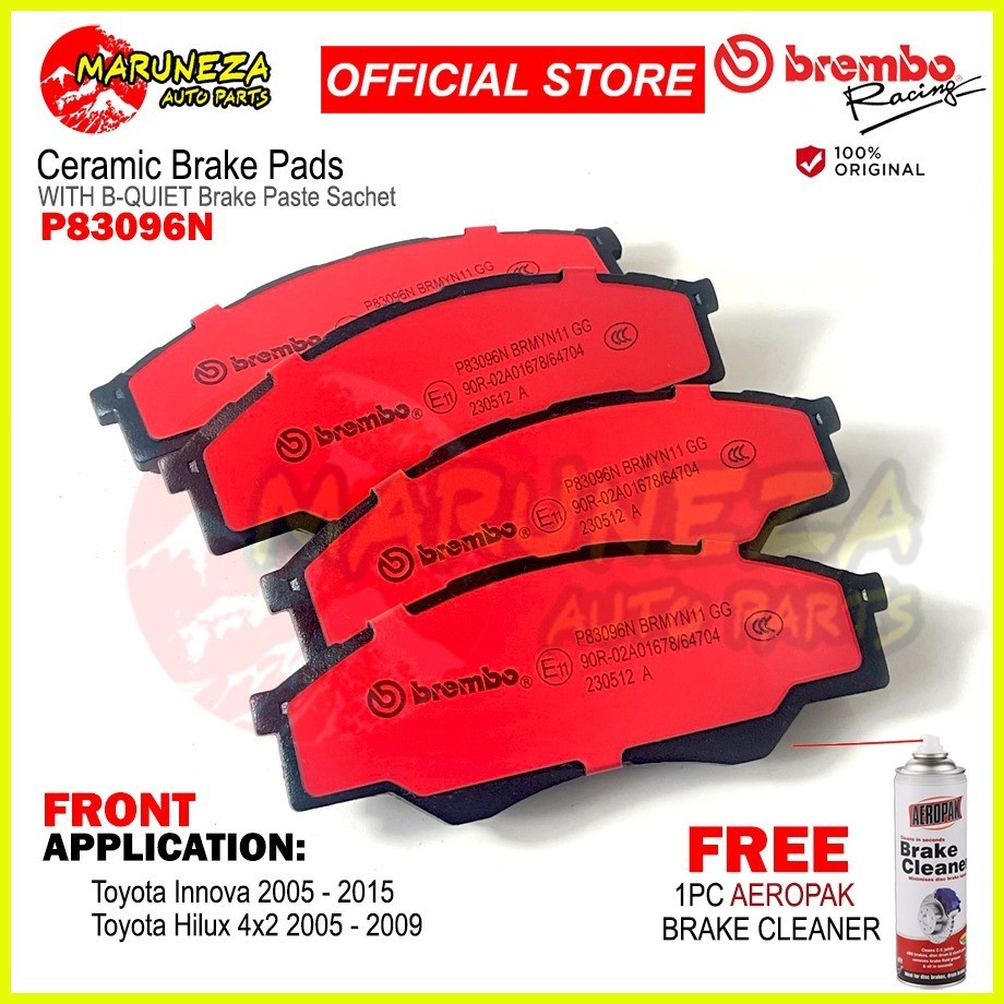 Brembo Brake Pads (P83096N) Toyota Innova Gen1, Hilux (4x2) Front ...
