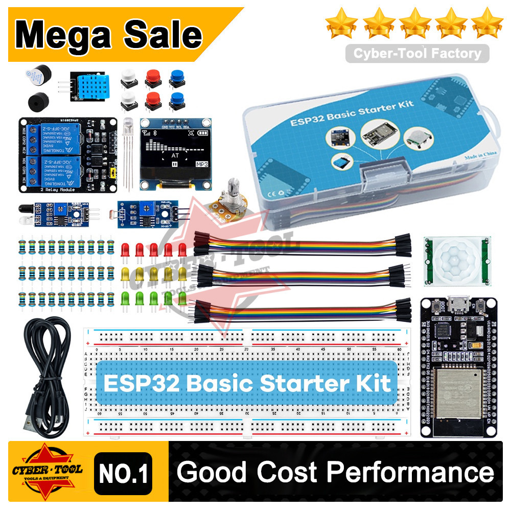 ESP32 Basic Starter kit WIFI + Bluetooth Wireless IoT Development Breadboard Kit Learning Kit ...