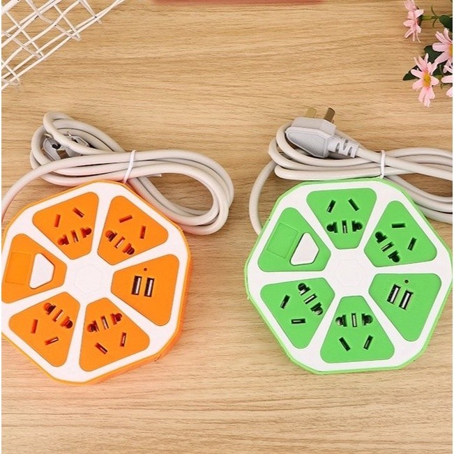 WG Hexagon Electrical Extension Cord Power Socket USB Extension Board ...