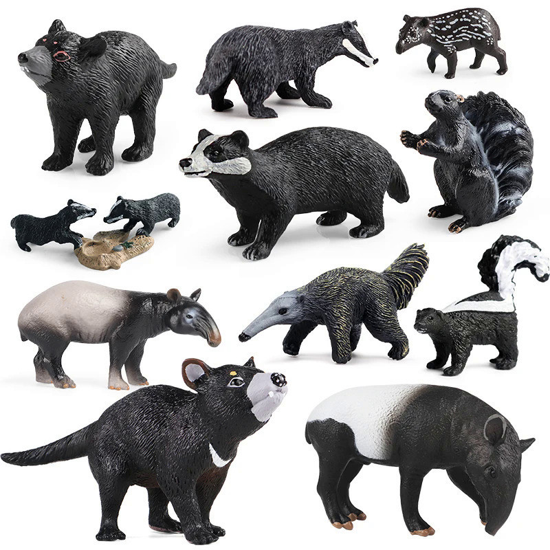 Forest Wild Animals Badger Brock Tapirus indicus Beaver Anteater Action ...