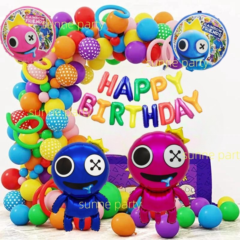 Rainbow Friends Balloons Party Decorations Garland Arch Kit Rose Red ...